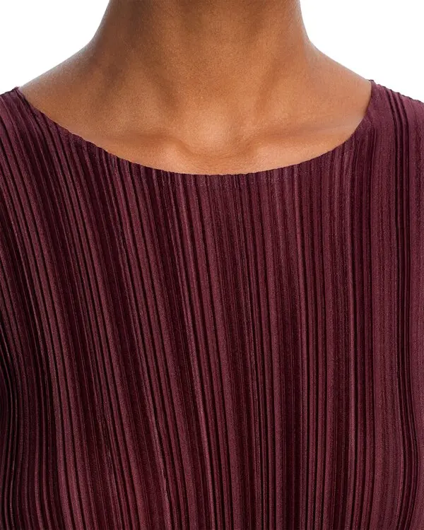 Issey Miyake Ribbed Pleats January Top - Bordeaux