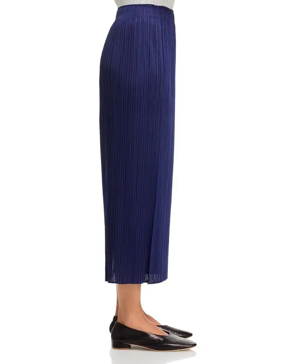 Issey Miyake Pleated Midi Skirt - Navy