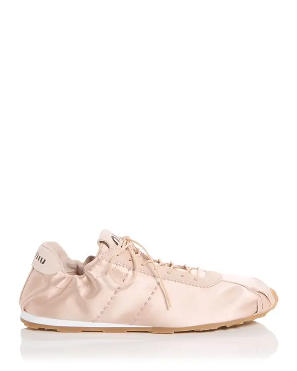 Miu Miu Plume Satin Sneakers - Cipria