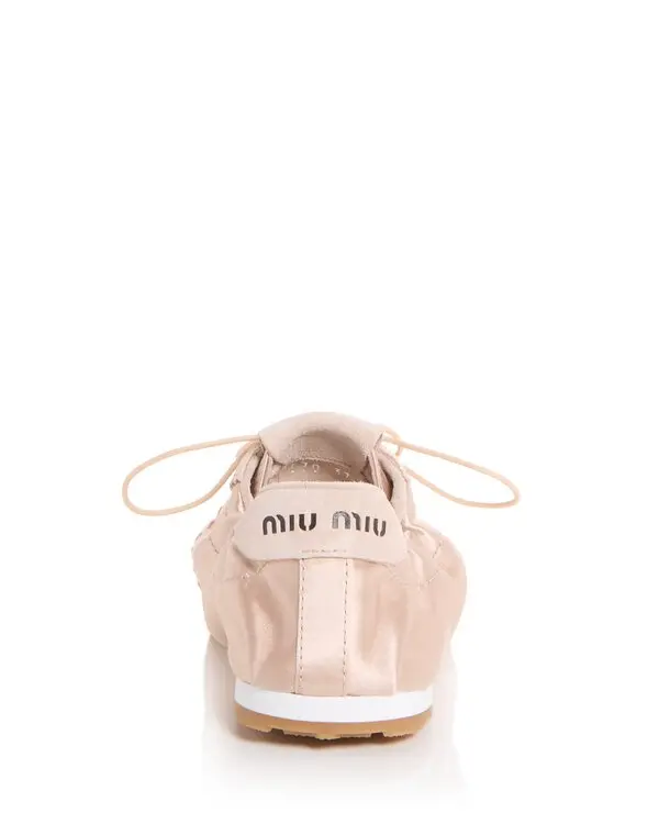 Miu Miu Plume Satin Sneakers - Cipria
