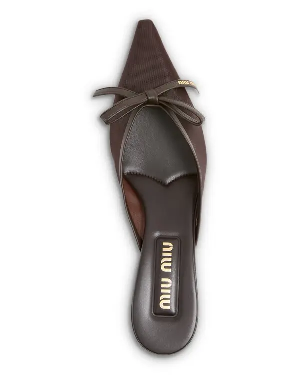 Miu Miu Bow Mule Pumps - Moro