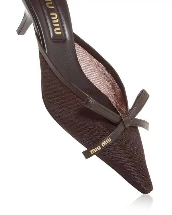 Miu Miu Bow Mule Pumps - Moro