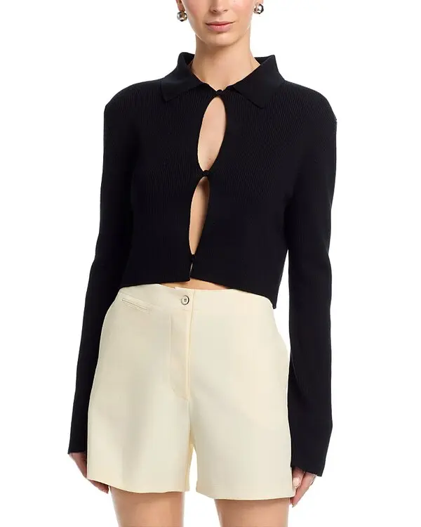 JIL SANDER Cropped Polo Cardigan