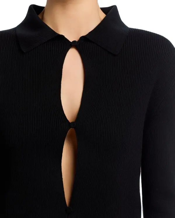JIL SANDER Cropped Polo Cardigan