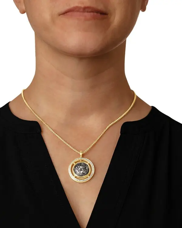 JORGE ADELER 18k Yellow Alexander The Great Coin Pendant