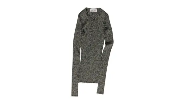 Miu Miu Lurex V-neck Sweater