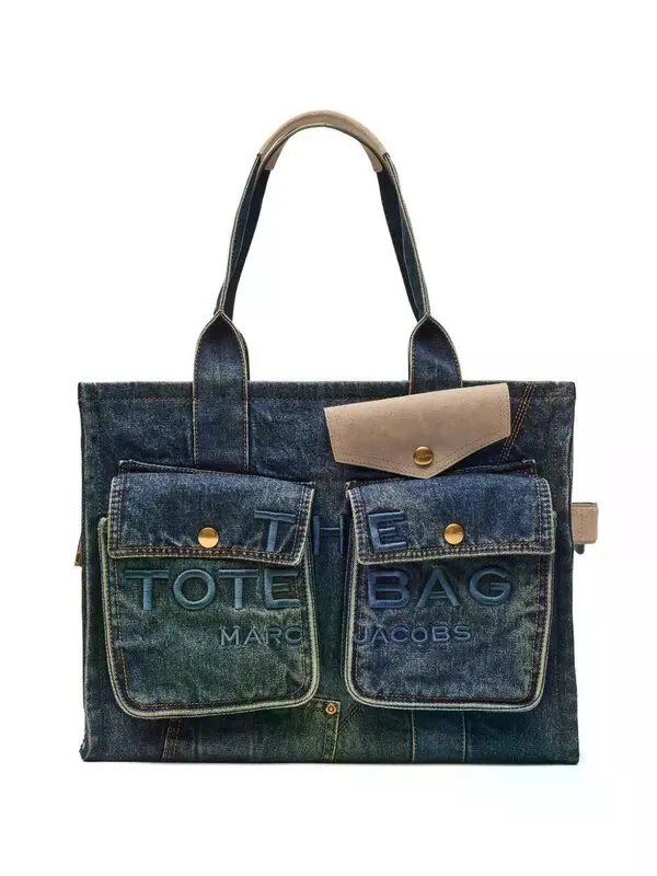 Marc Jacobs The Denim Suede-pocket Tote Bag - Blue