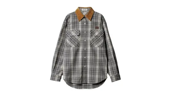Miu Miu Check Flannel Shirt - Grey