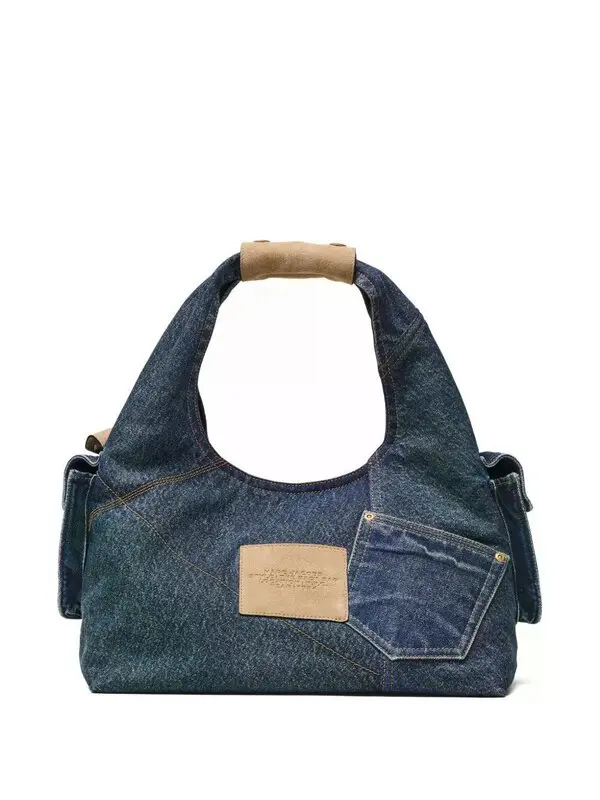 Marc Jacobs The Denim Suede-detail Pocket Tote Bag - Blue