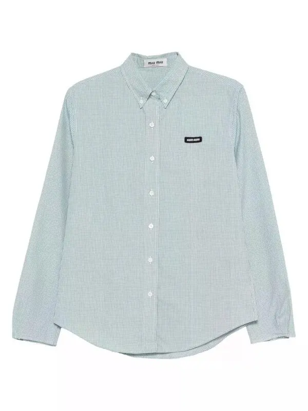 Miu Miu Check-pattern Buttoned Shirt
