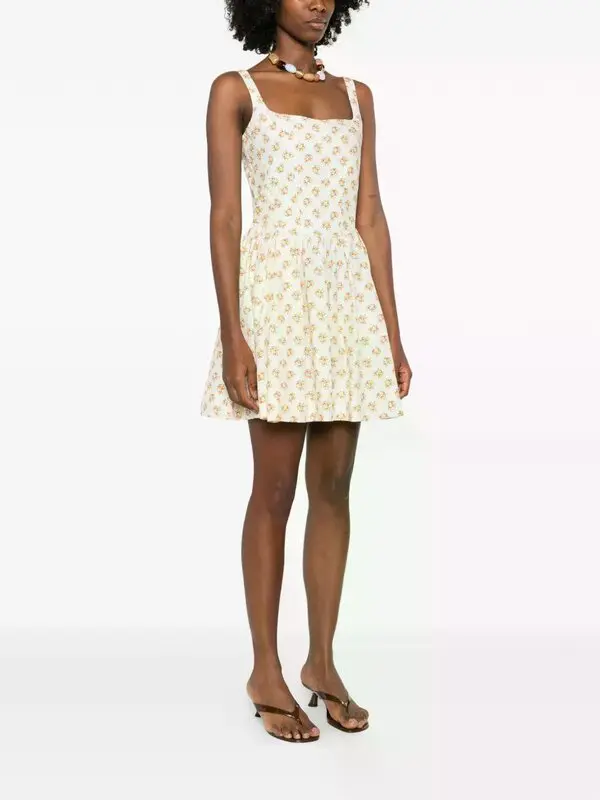 Maje Floral Print Mini Dress - Neutrals