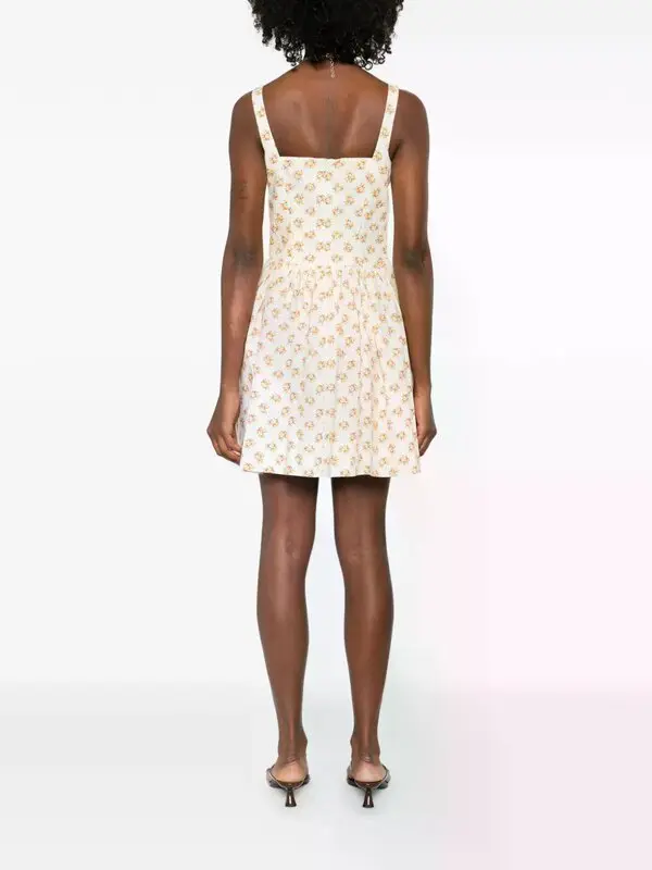 Maje Floral Print Mini Dress - Neutrals