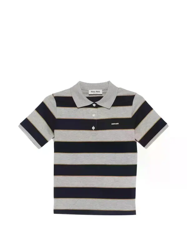 Miu Miu Striped Polo Shirt