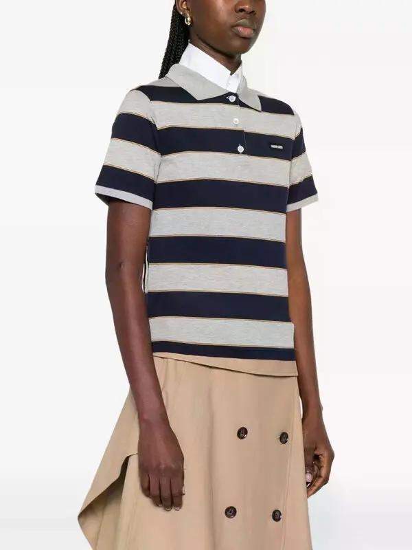 Miu Miu Striped Polo Shirt