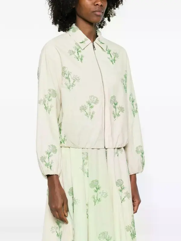 Maje Floral Embroidered Bomber Jacket
