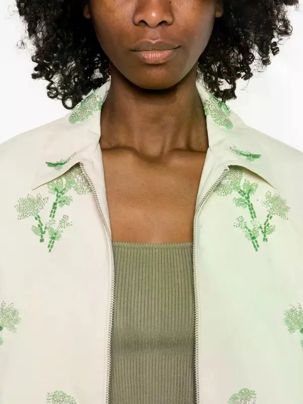 Maje Floral Embroidered Bomber Jacket