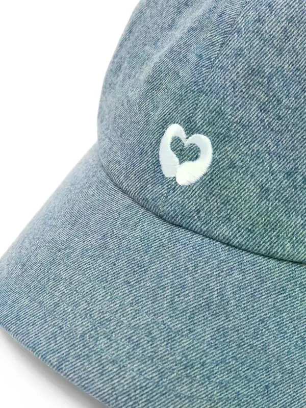Maje Heart Embroidered Cotton Denim Cap