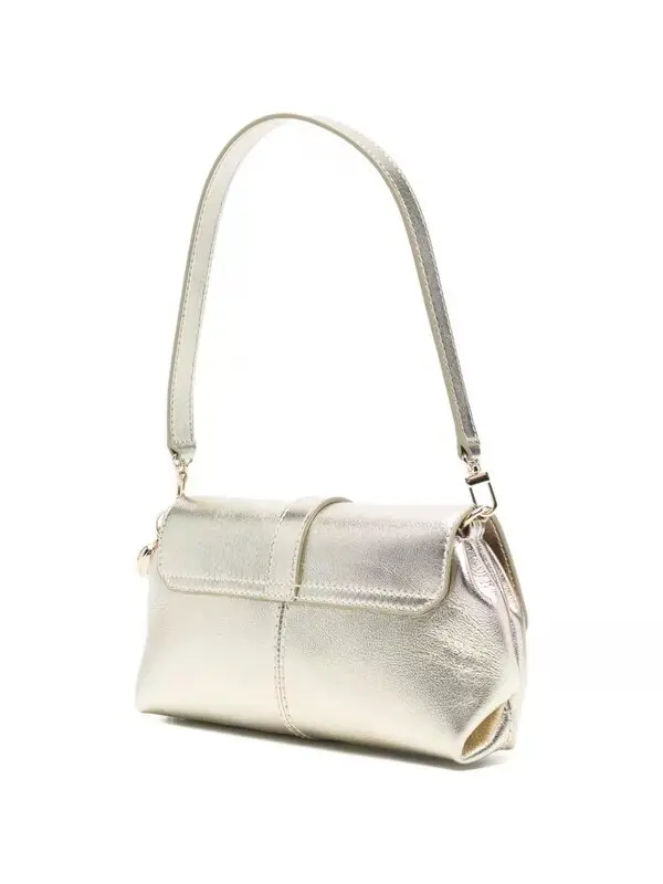 Maje Miss M Walk Buckle Detail Leather Shoulder Bag - Gold
