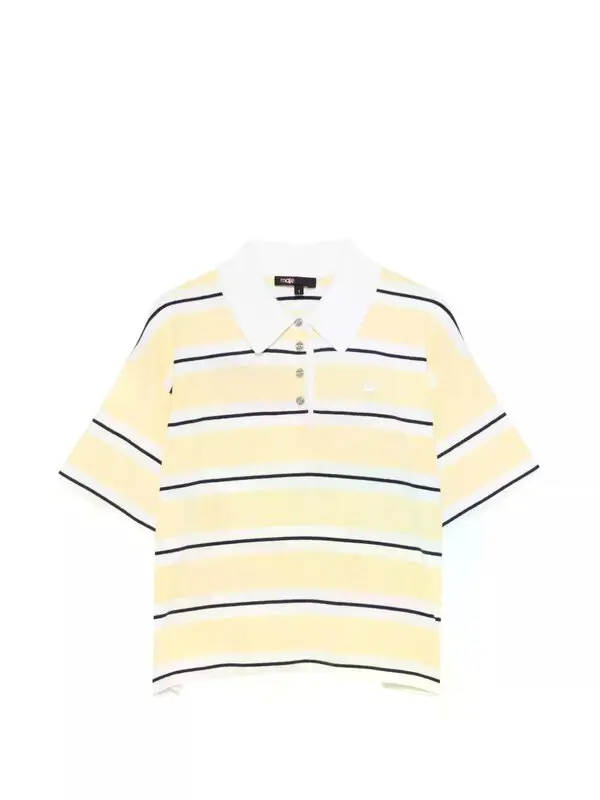 Maje Striped Polo Shirt - Yellow