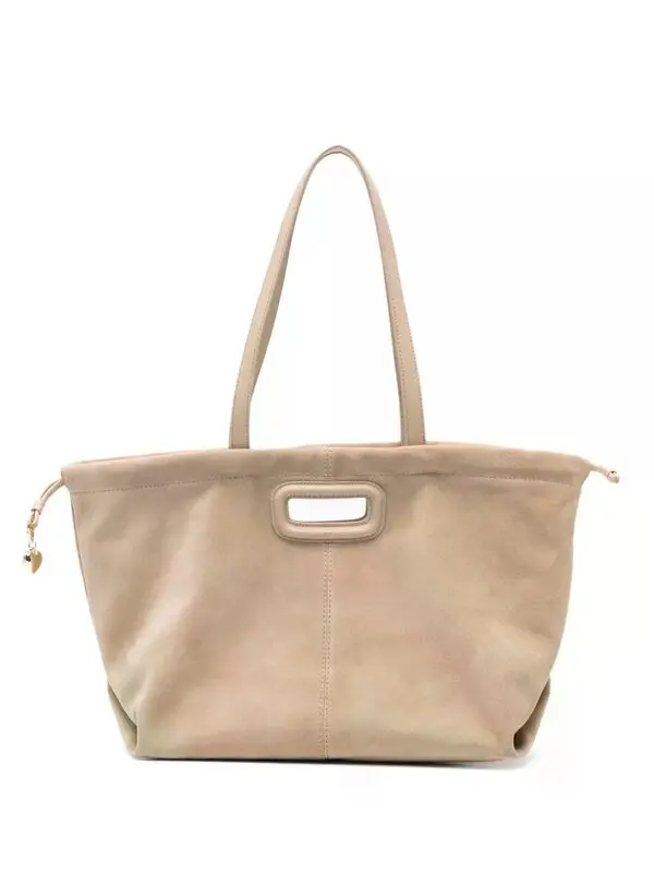 Maje Cutout Leather Shoulder Bag - Neutrals