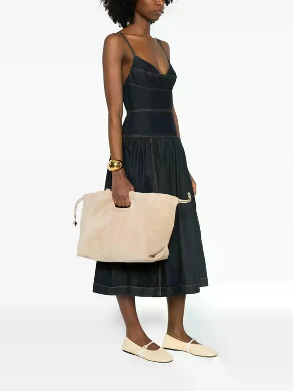 Maje Cutout Leather Shoulder Bag - Neutrals