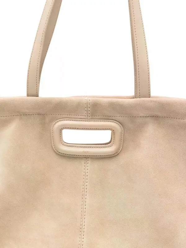 Maje Cutout Leather Shoulder Bag - Neutrals