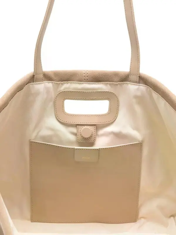 Maje Cutout Leather Shoulder Bag - Neutrals