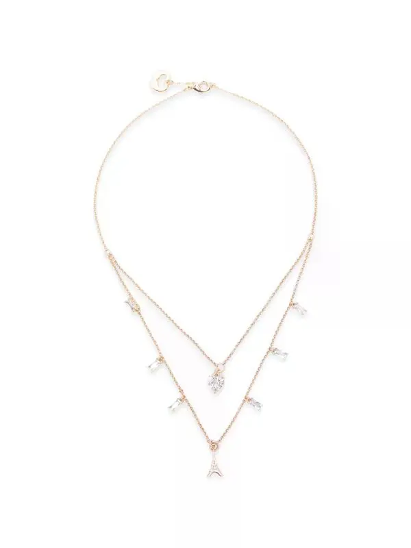 Maje Zirconia Brass Necklace - Gold