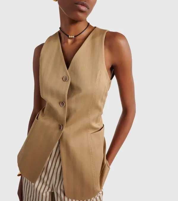 Max Mara Falla Cotton Vest - Beige