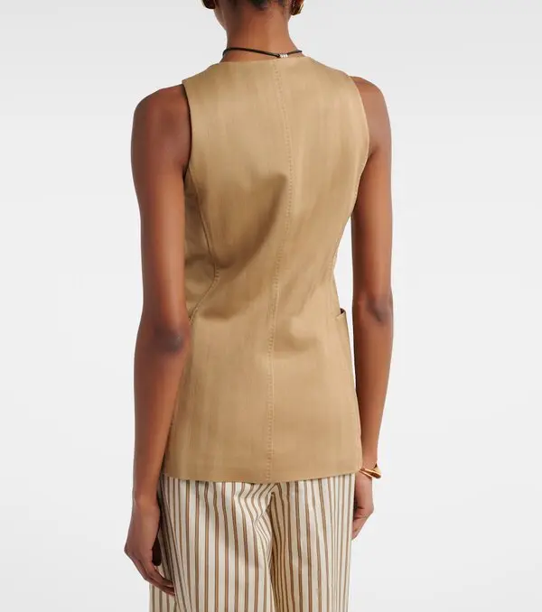 Max Mara Falla Cotton Vest - Beige