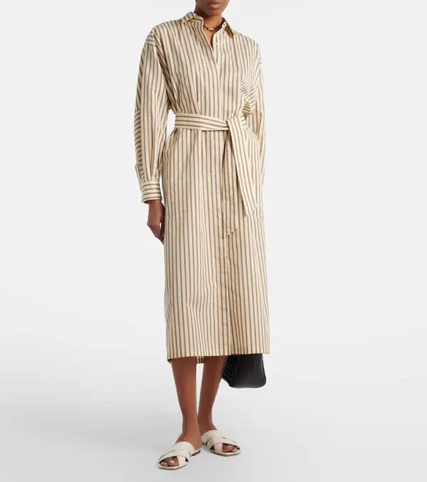 Max Mara Lord Striped Belted Shirt Dress