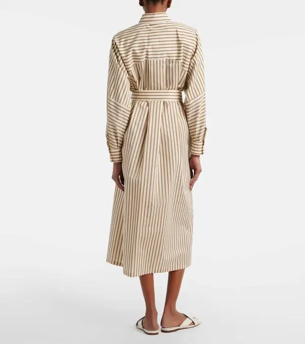 Max Mara Lord Striped Belted Shirt Dress