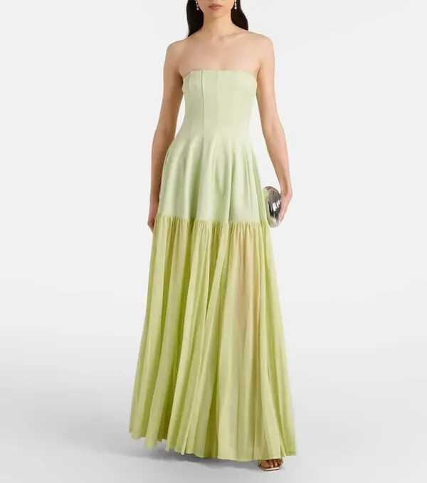 Simkhai Sandrine Gathered Jersey Bustier Gown