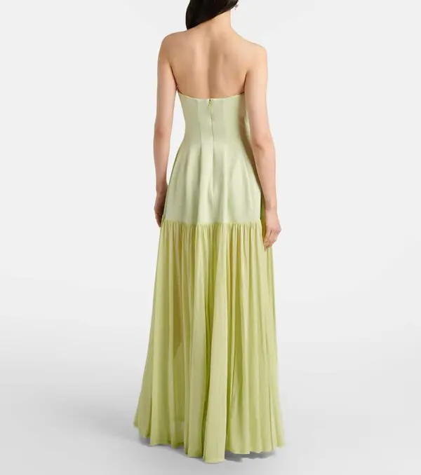 Simkhai Sandrine Gathered Jersey Bustier Gown