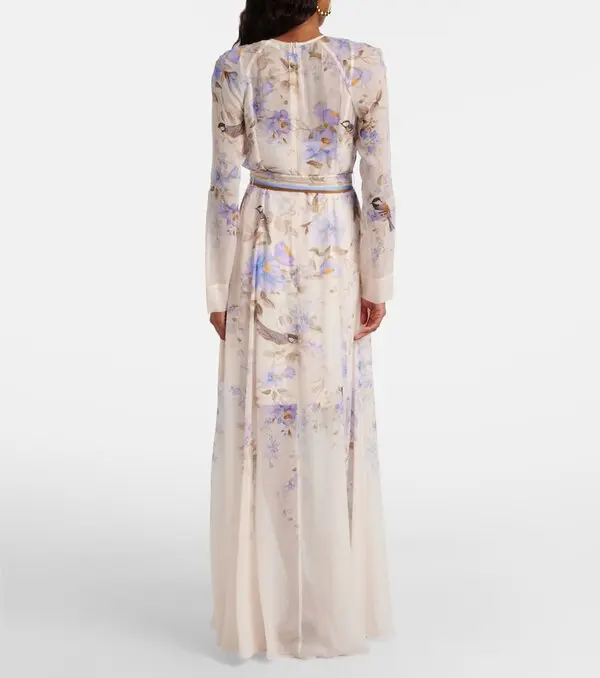 Zimmermann Luna Belted Floral Maxi Dress
