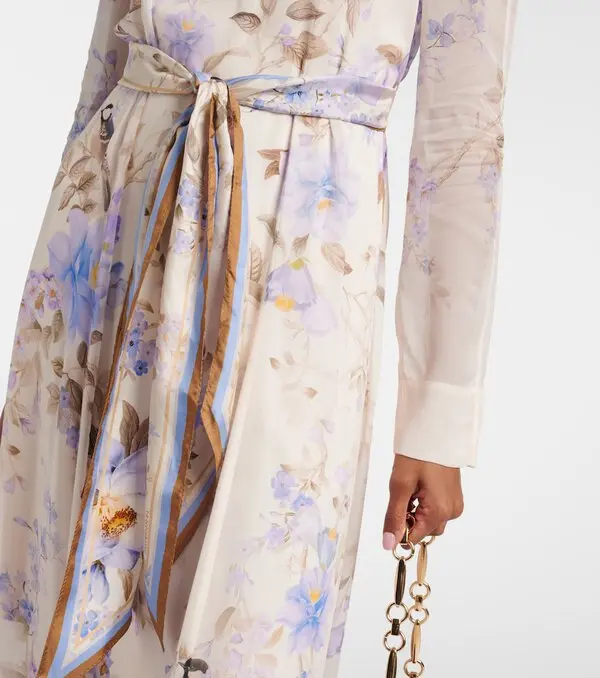 Zimmermann Luna Belted Floral Maxi Dress