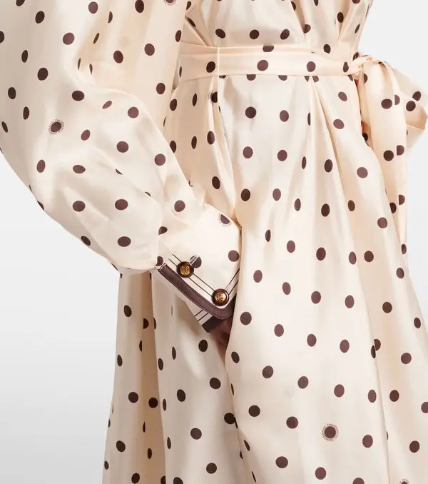 Zimmermann Belted Polka-dot Silk Shirt Dress