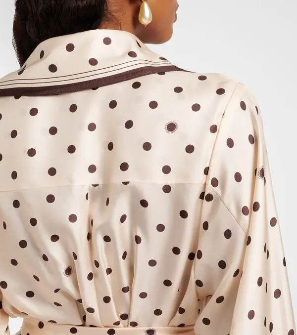 Zimmermann Belted Polka-dot Silk Shirt Dress