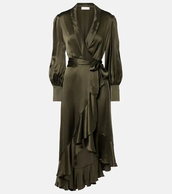 Zimmermann Silk Wrap Dress - Green