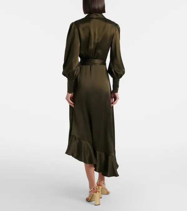 Zimmermann Silk Wrap Dress - Green