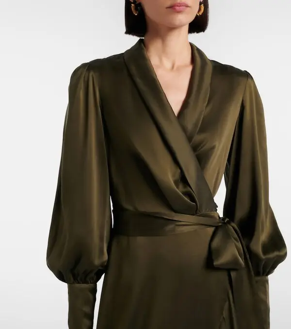 Zimmermann Silk Wrap Dress - Green