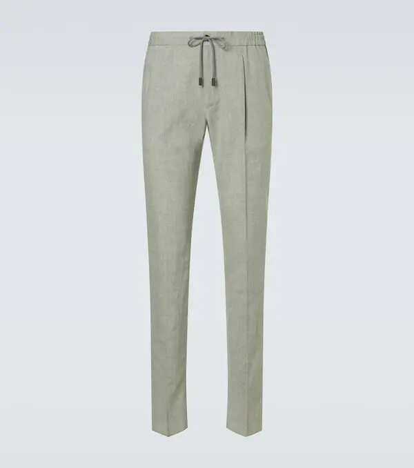 SLOWEAR Linen, Wool And Silk Tapered Trousers