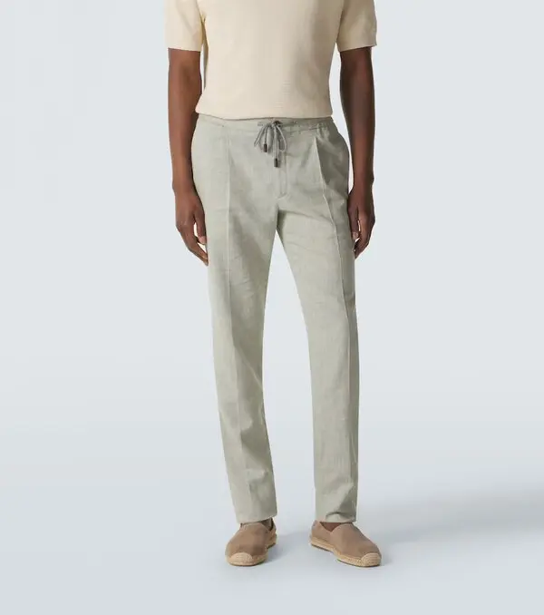 SLOWEAR Linen, Wool And Silk Tapered Trousers