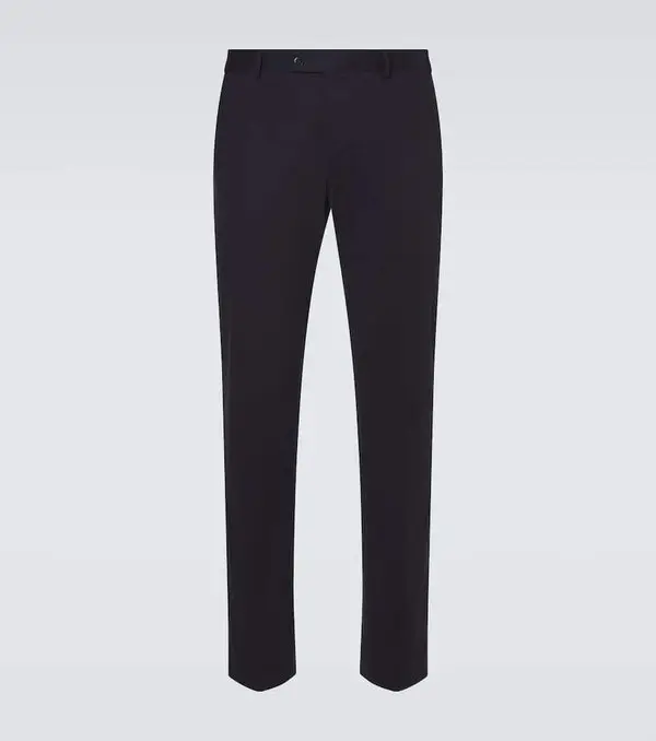 Brioni Pienza Cotton-blend Straight Pants - Blue
