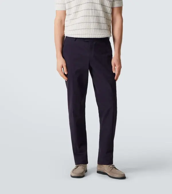 Brioni Pienza Cotton-blend Straight Pants