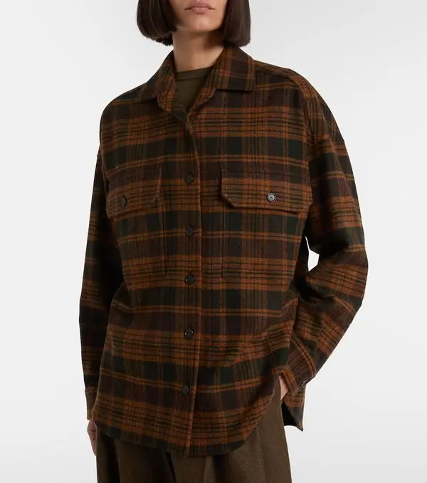 Loro Piana Darby Checked Wool And Cashmere Overshirt