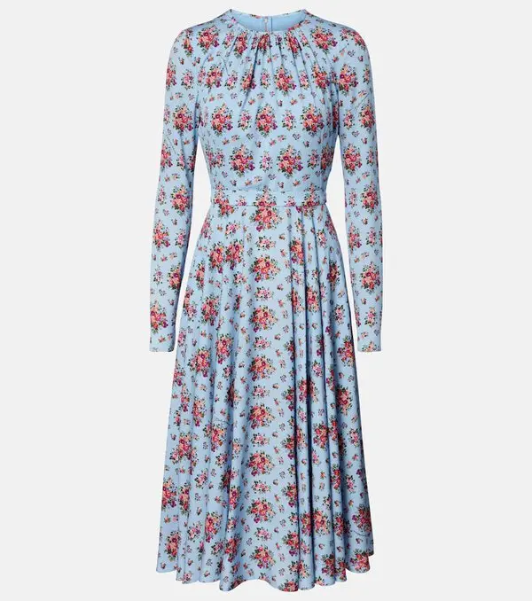 Dolce & Gabbana Floral Silk-blend Midi Dress