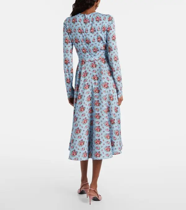 Dolce & Gabbana Floral Silk-blend Midi Dress