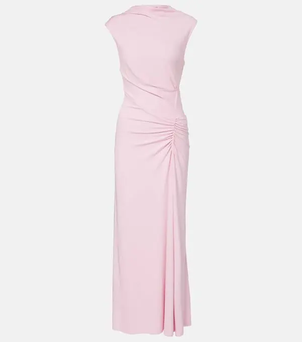 Simkhai Acacia Ruched Jersey Maxi Dress - Pink