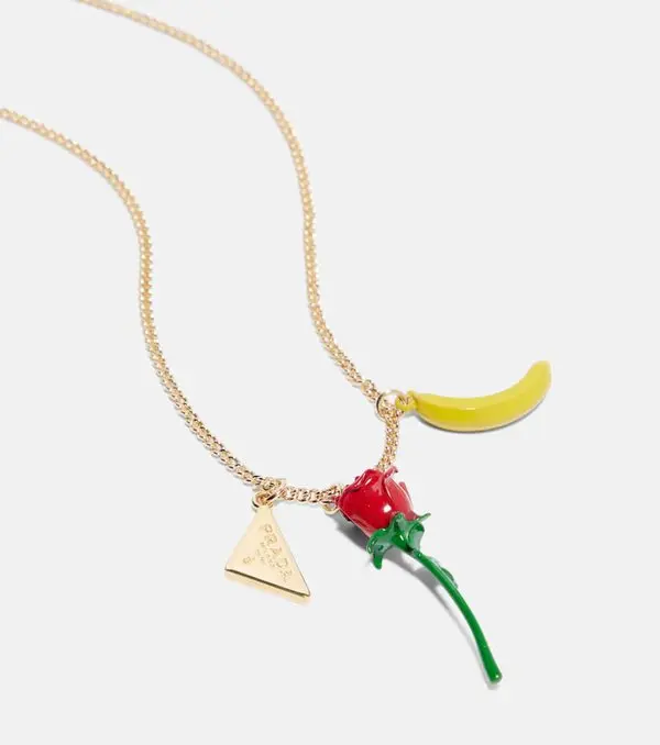 Prada Logo Pendant Necklace